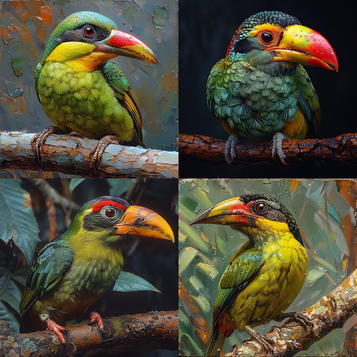 24 Tropical Toucan Clipart Design, Colorful Bird Illustration, Jungle ...