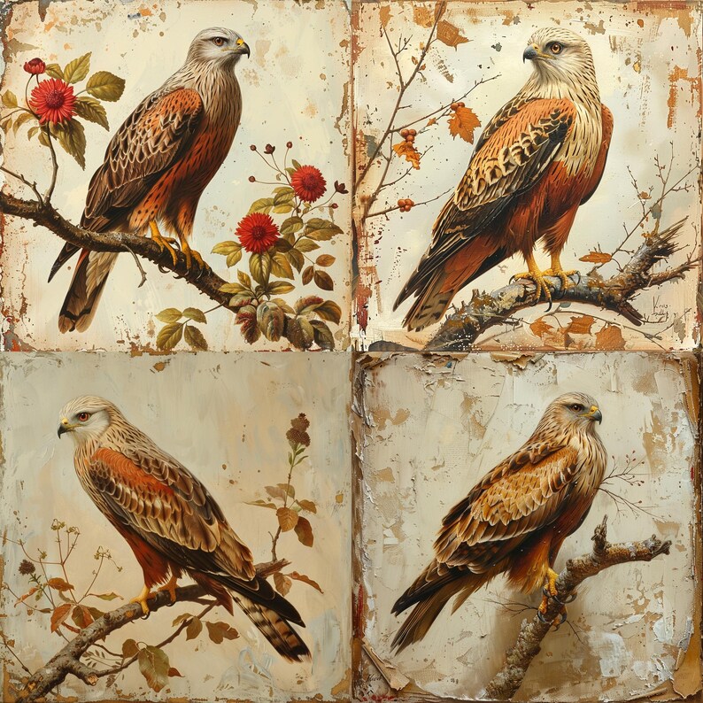 24 Majestic Hawk Clipart, Elegant Bird Art, Nature Inspired Digital ...