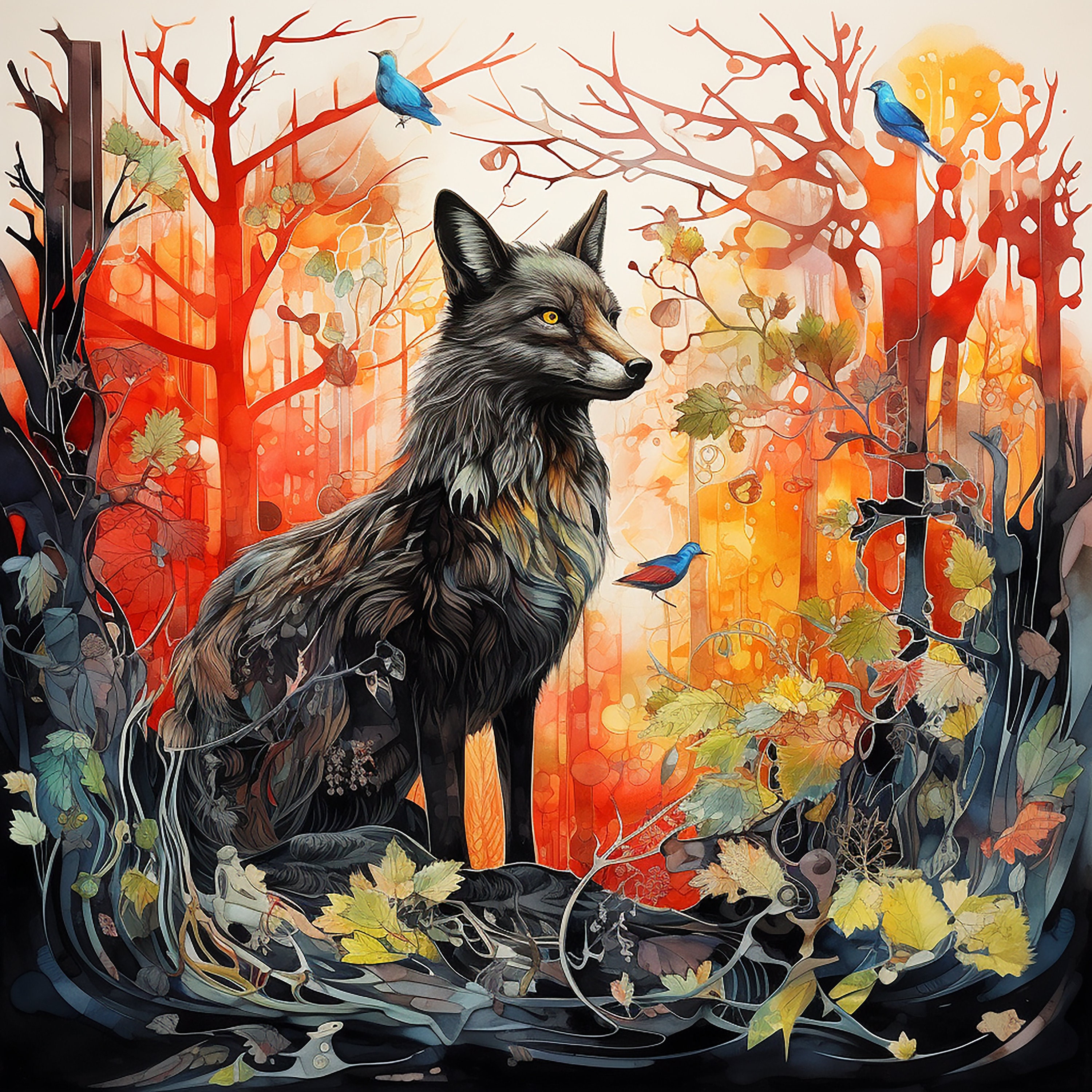 31 Woodland Fox Clipart, Autumn Forest Digital Art, Printable Fox ...