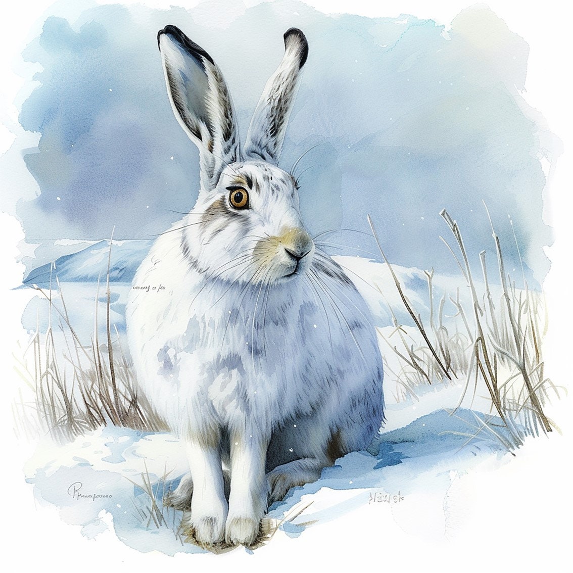 43 Beautiful Snow Bunny Clipart, Card Making, Winter Animal ...