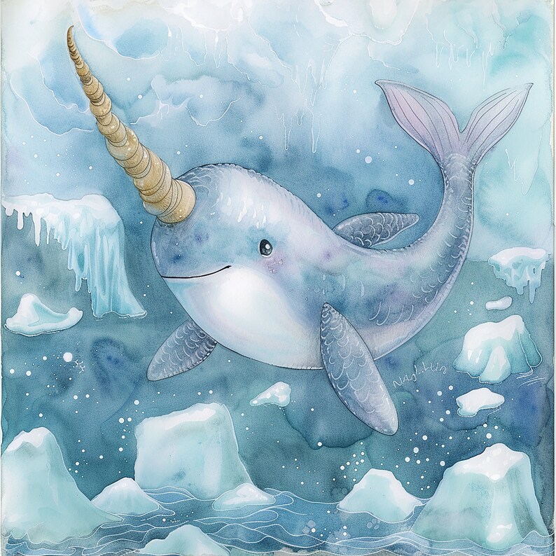 24, Cute Narwhal Clipart, Arctic Animal Digital Art, Magical Sea ...