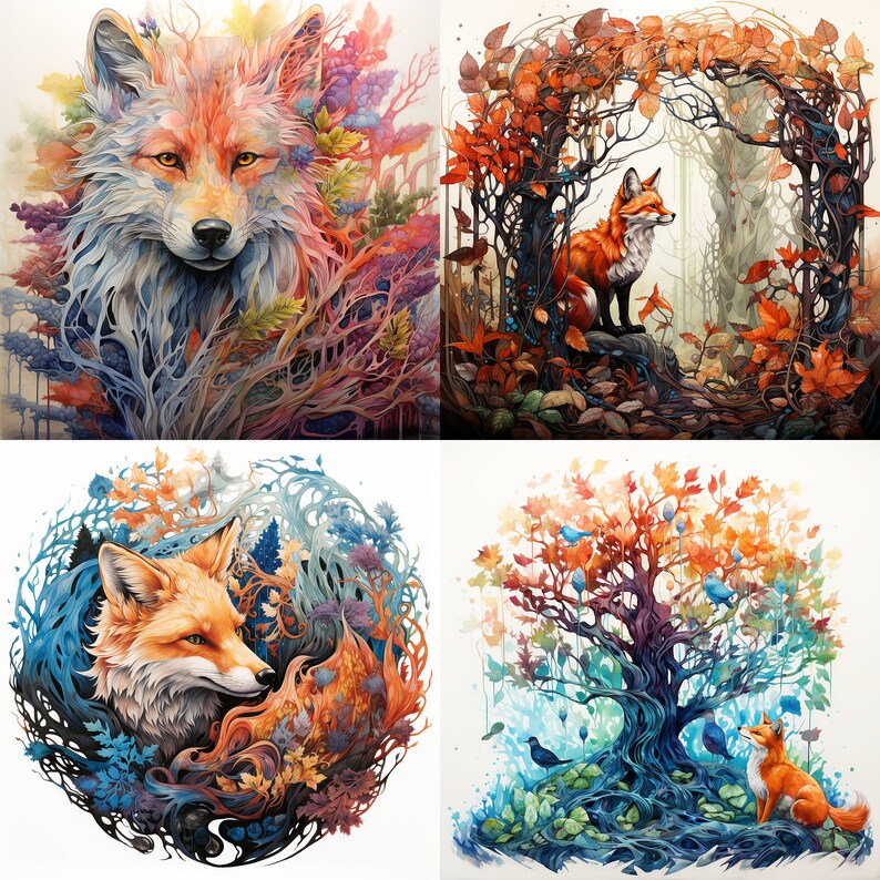 31 Woodland Fox Clipart, Autumn Forest Digital Art, Printable Fox ...