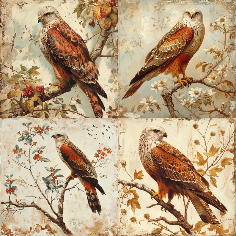 24 Majestic Hawk Clipart, Elegant Bird Art, Nature Inspired Digital ...