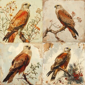 24 Majestic Hawk Clipart, Elegant Bird Art, Nature Inspired Digital ...