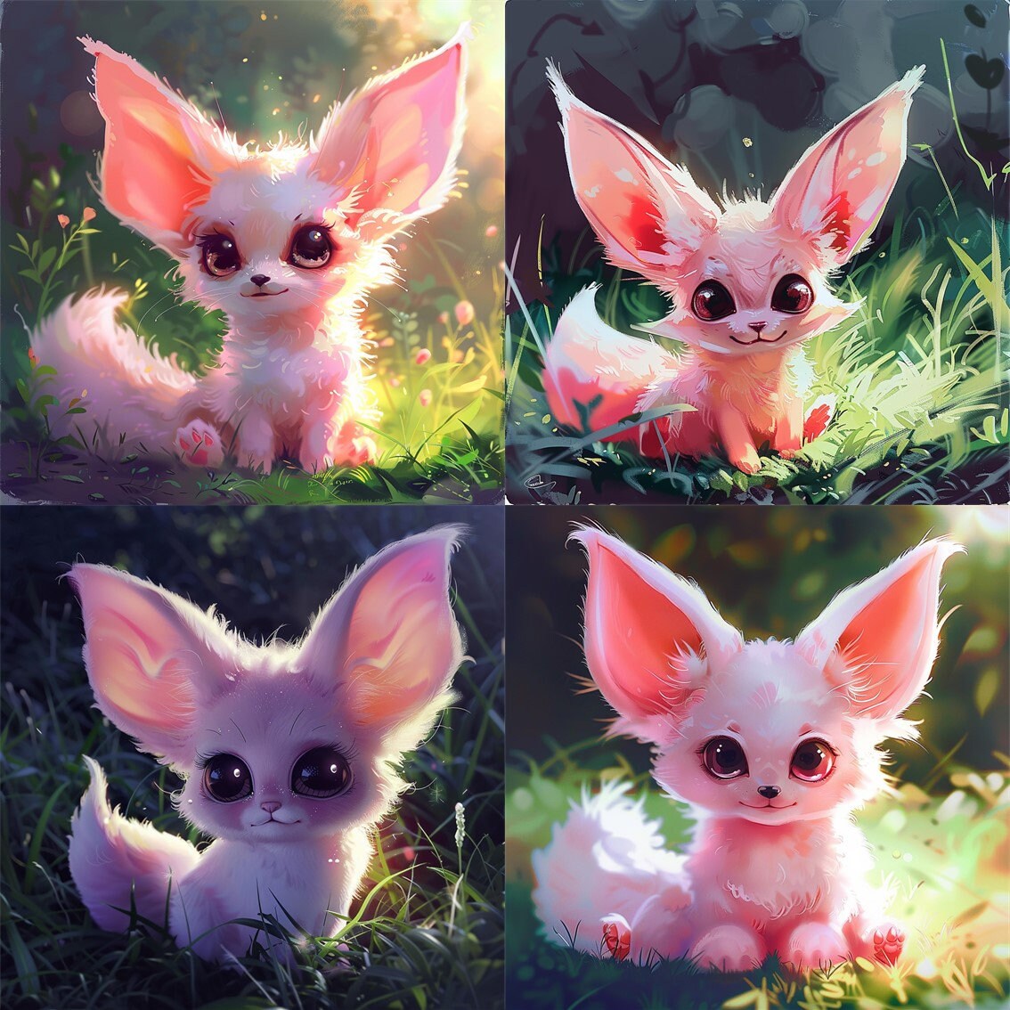 20 Cute Baby Fennec Fox Clipart, Adorable Fox Illustration, Card Making ...