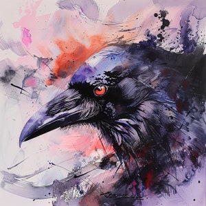 24 Raven Watercolor Art Clipart, Artistic Crow Digital Download ...