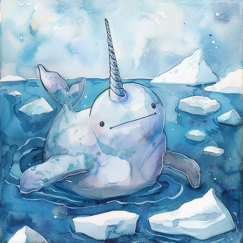 24, Cute Narwhal Clipart, Arctic Animal Digital Art, Magical Sea ...