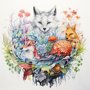 31 Woodland Fox Clipart, Autumn Forest Digital Art, Printable Fox ...