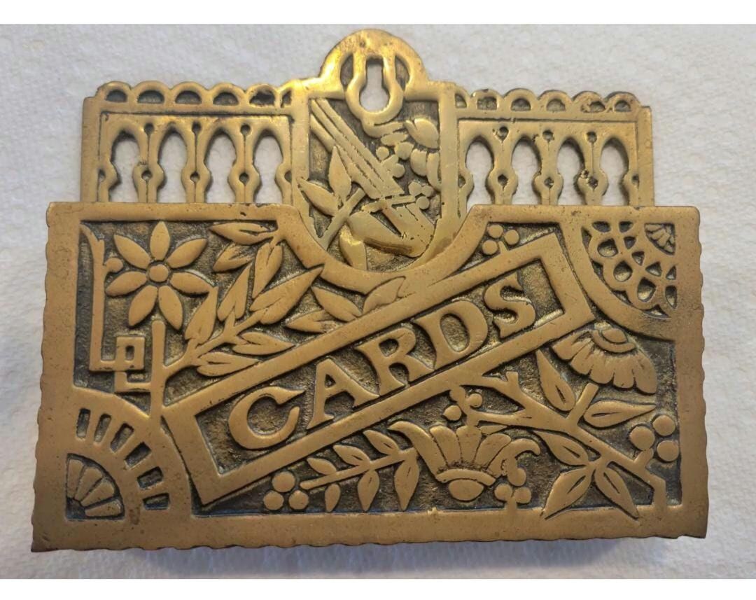 Rare Antique Victorian Brass Card Holder - Etsy