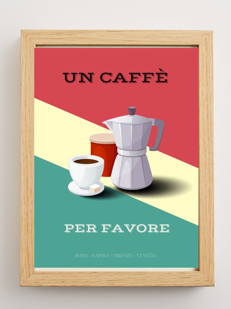 Italian Espresso Print, Retro Coffee Art, Vintage Coffee Poster ...