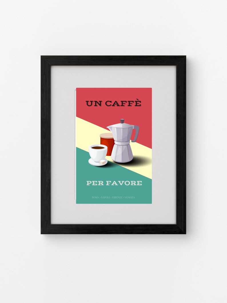 Italian Espresso Print, Retro Coffee Art, Vintage Coffee Poster ...
