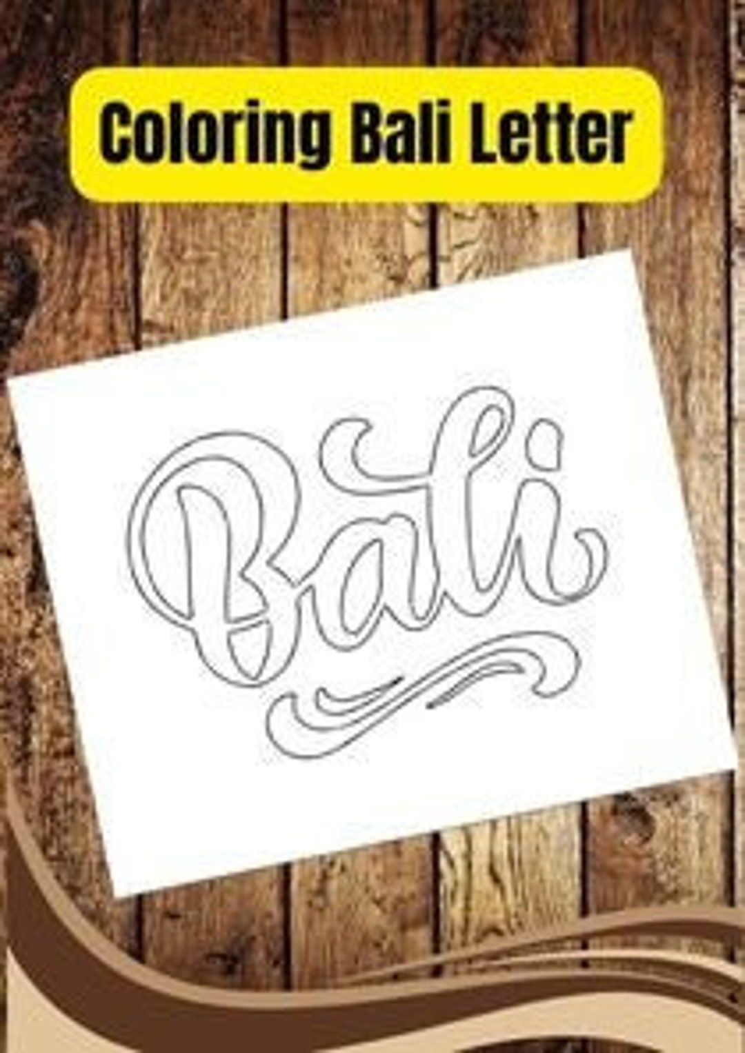 Coloring Bali Letter - Etsy