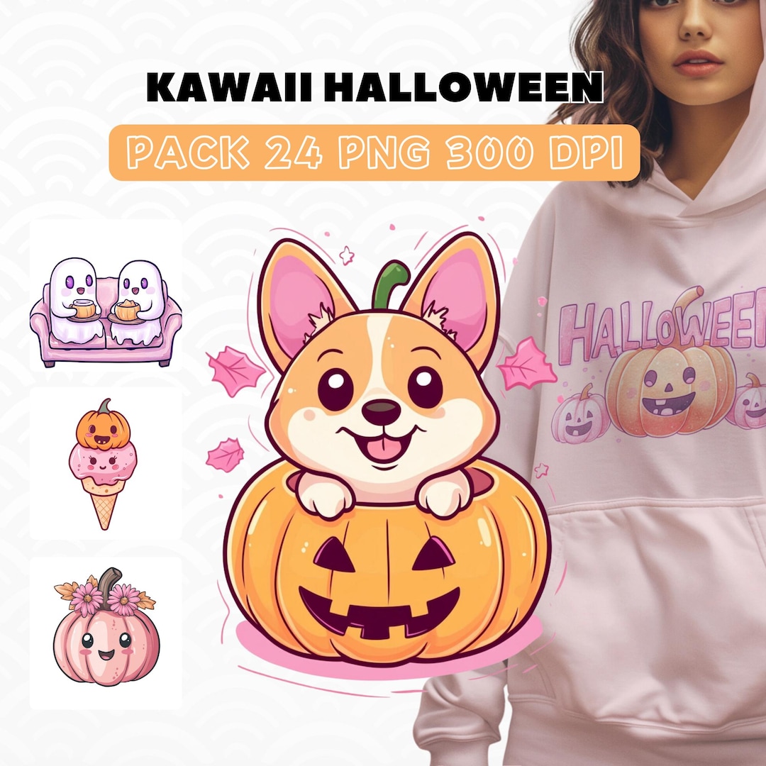 Kawaii Halloween PNG Images, Downloadable Pastel Pink Halloween 300 Dpi ...