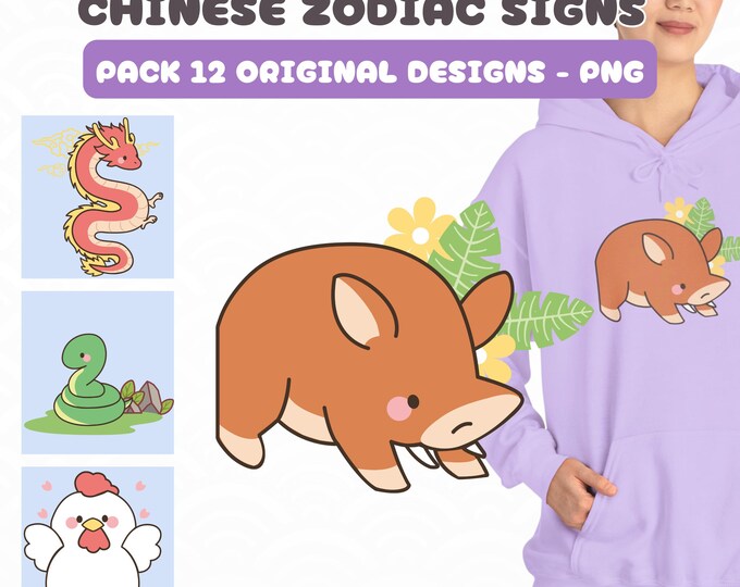 Premium Vector Clipart - Kawaii Chinese Zodiac Clipart - Kawaii Clip ...