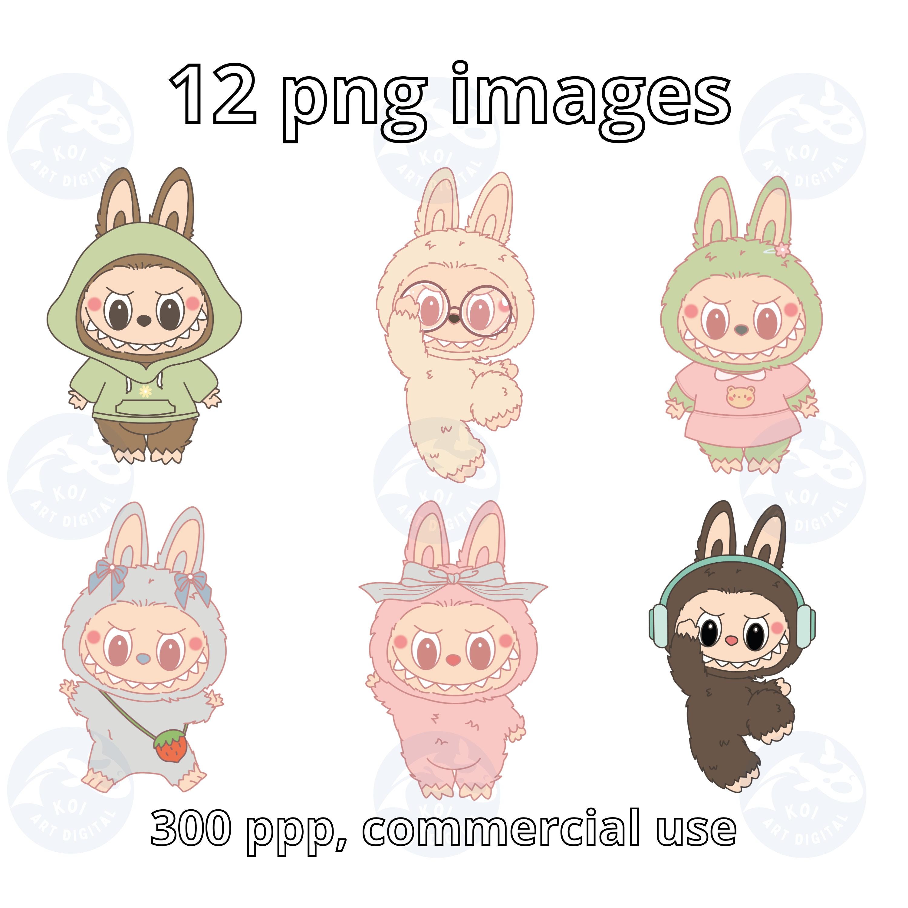 Paquete 12 lindos labubu para descarga digital, Diseño original Labubu ...