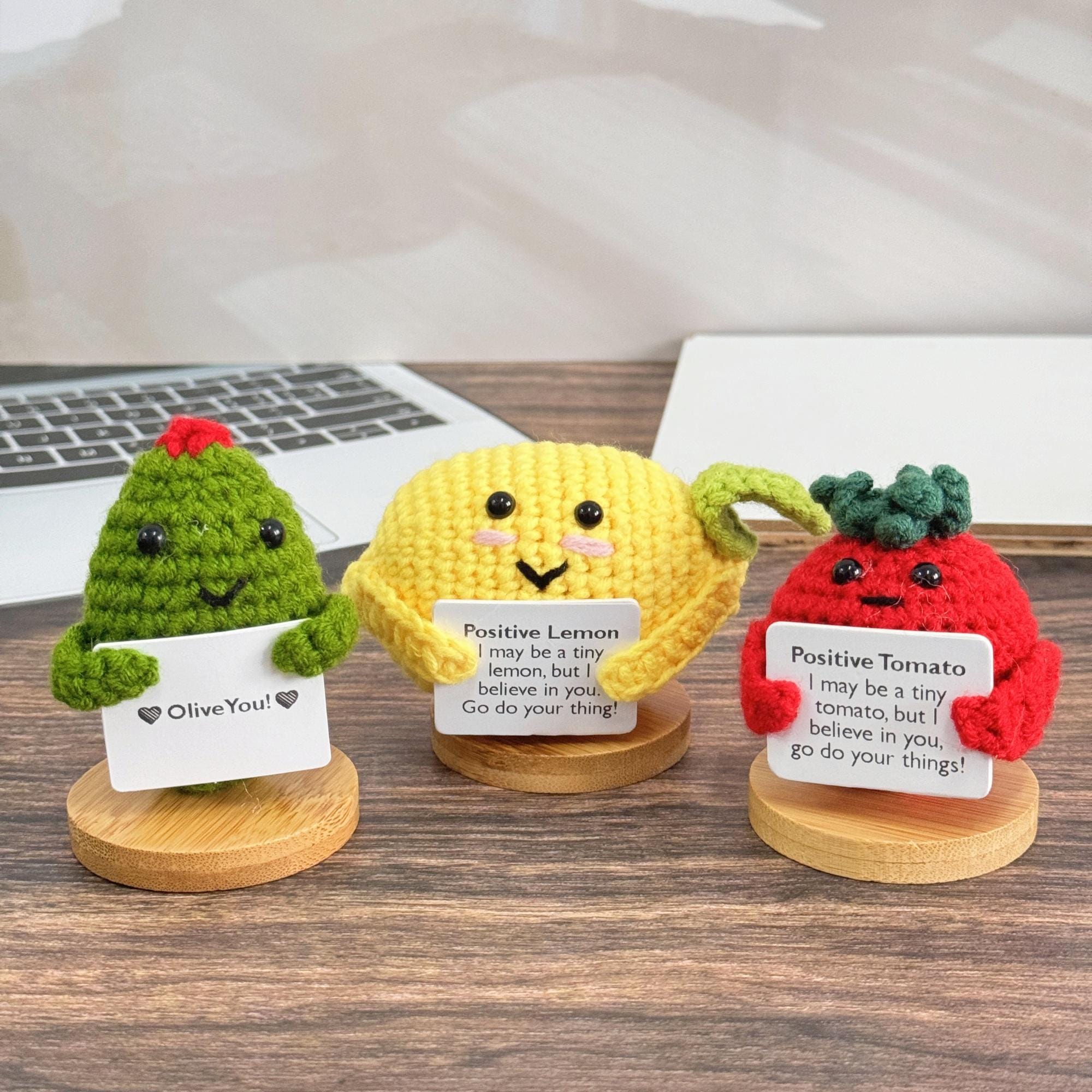 Cute Crochet Positive Vegetables Set,crochet Potato/pineapple/olive ...