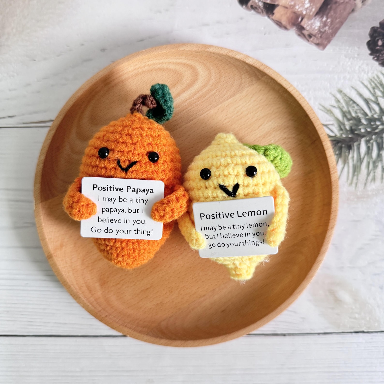Adorable Crochet Papaya and Lemon,crochet Stuffed Fruits With Positive ...