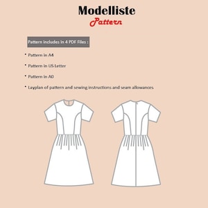 Easy Linen Dress Pattern With Princess Seams Darts - Etsy