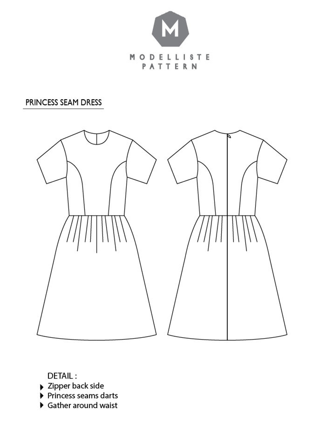 Easy Linen Dress Pattern With Princess Seams Darts - Etsy