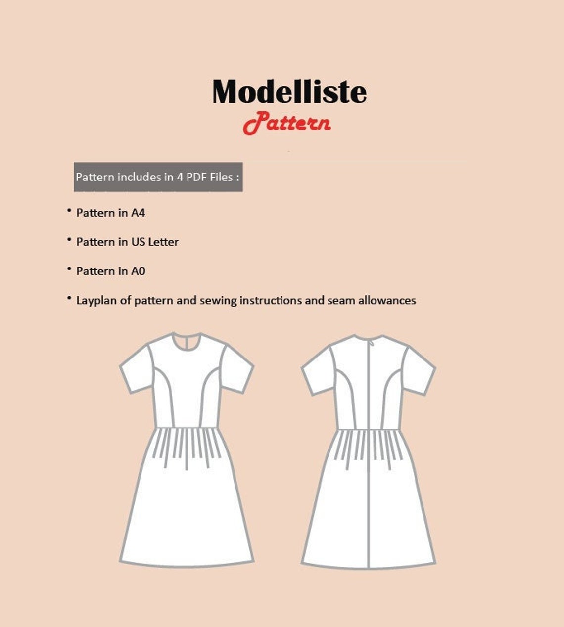 Easy Linen Dress Pattern With Princess Seams Darts - Etsy