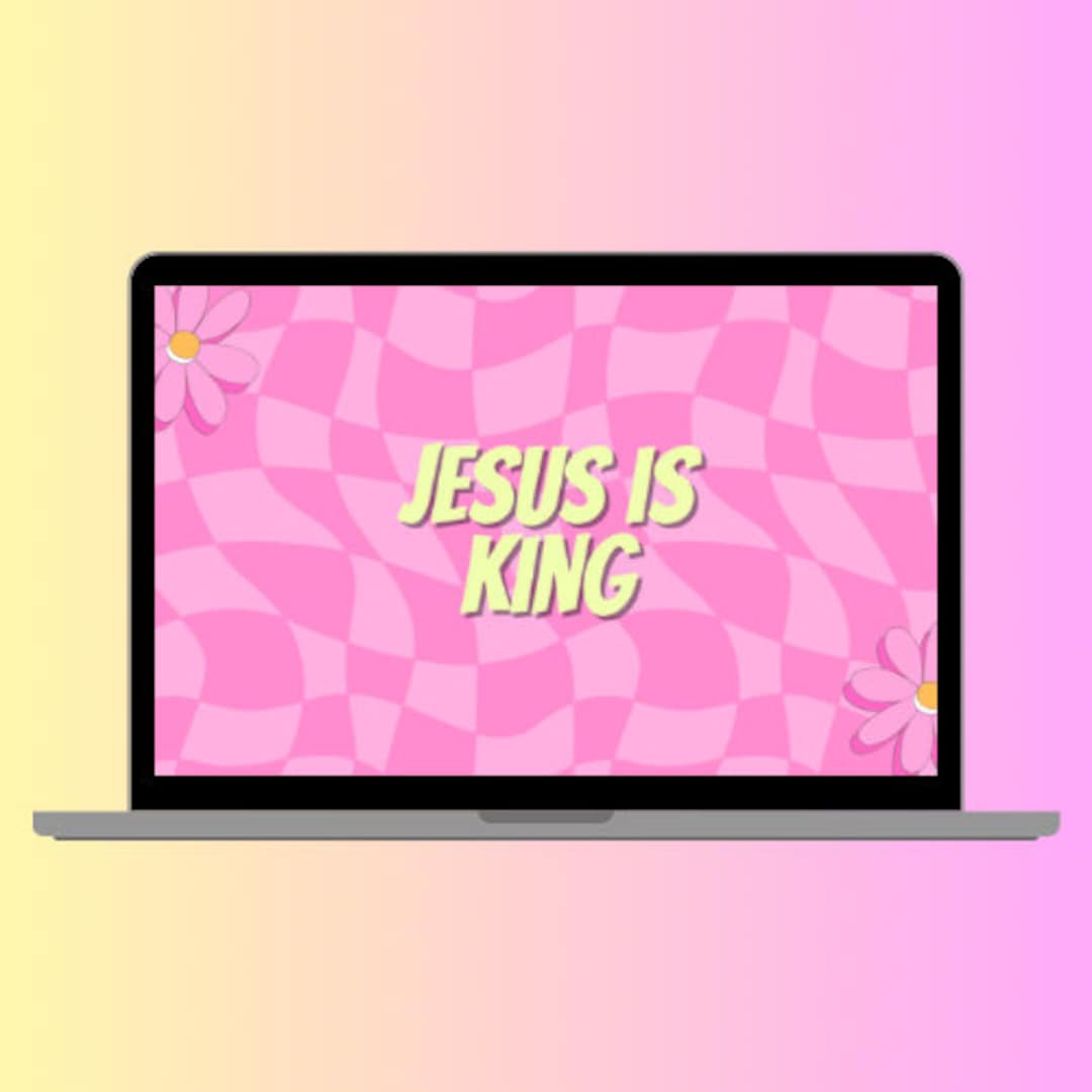 JESUS DESKTOP WALLPAPER Pink Checkered Version 1 - Etsy