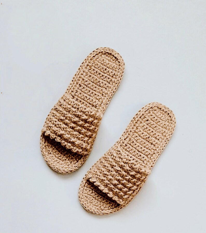 Natural Hemp Slippers Women With Non-slip Soles Handmade Slides Size 9. ...