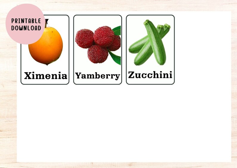 Printable Fruit Theme Alphabet Flashcards-mini OCABULARY PRESCHOOL L ...