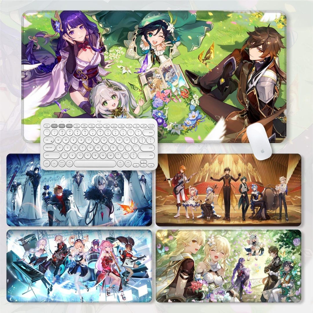 Genshin Impact Raiden Shogun Desk Mat Large Mouse Pad, Gaming Mouse Pad ...