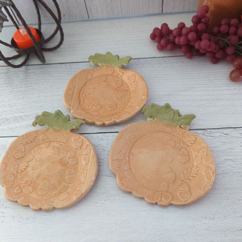 Pumpkin Ceramic Dinner Plates - Etsy