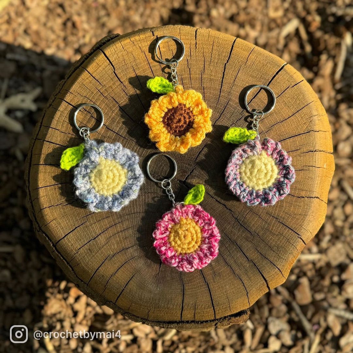 Flower Keychain Crochet Pattern - Etsy