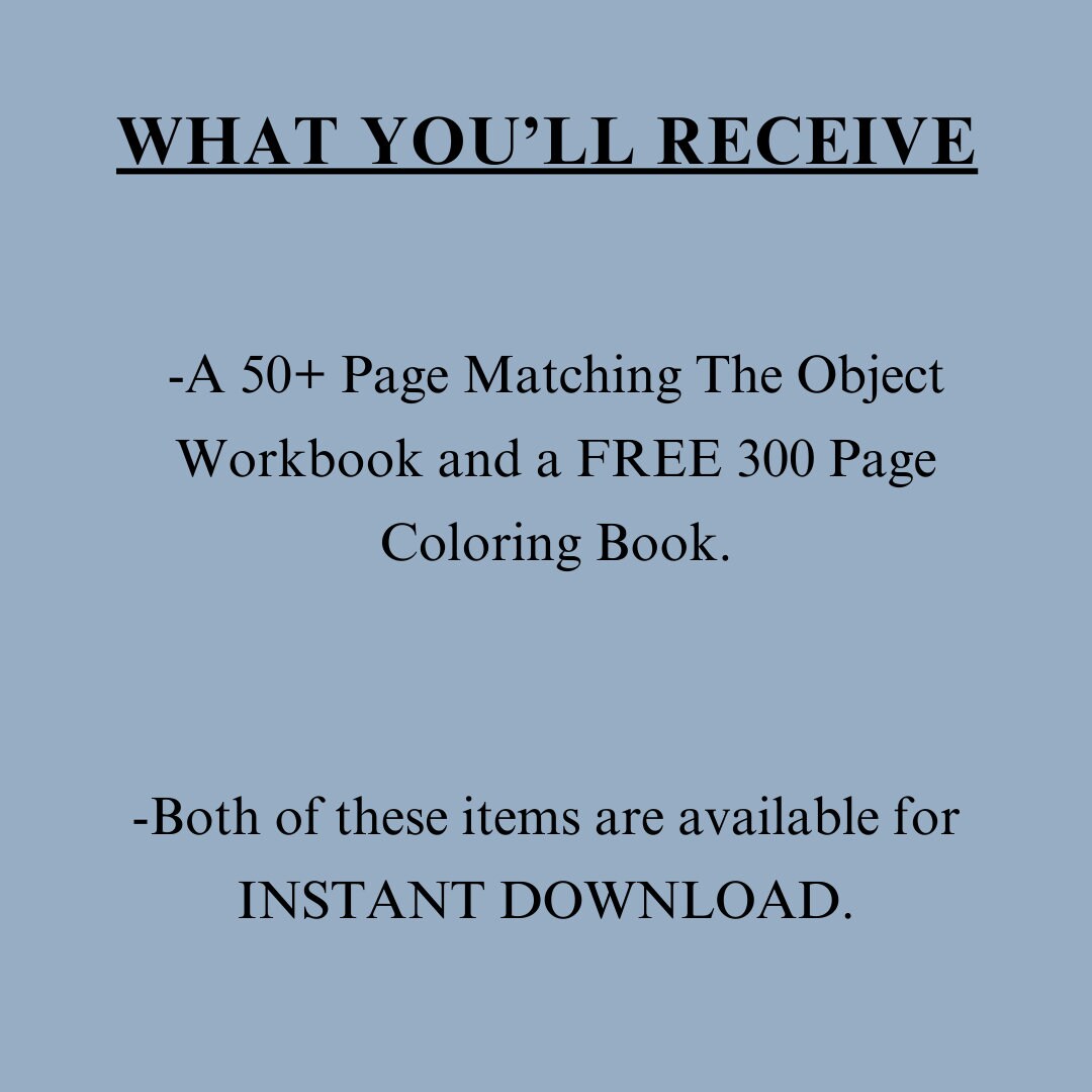 50 Printable Matching Worksheets, Match the Picture, Kindergarten ...