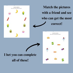 50 Printable Matching Worksheets, Match the Picture, Kindergarten ...