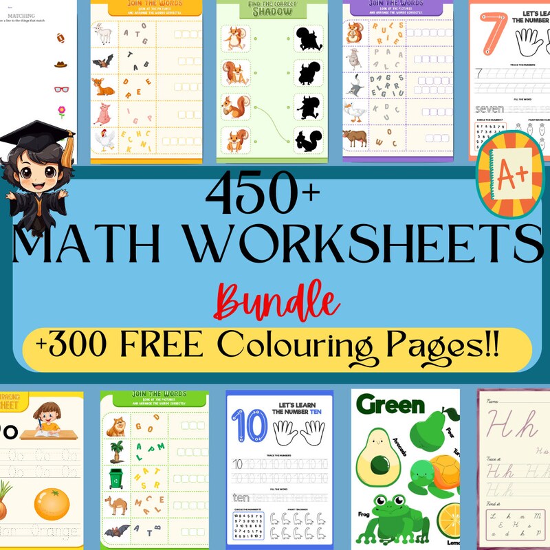 Math Worksheets - Etsy