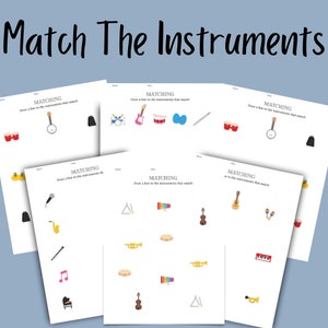 50 Printable Matching Worksheets, Match the Picture, Kindergarten ...