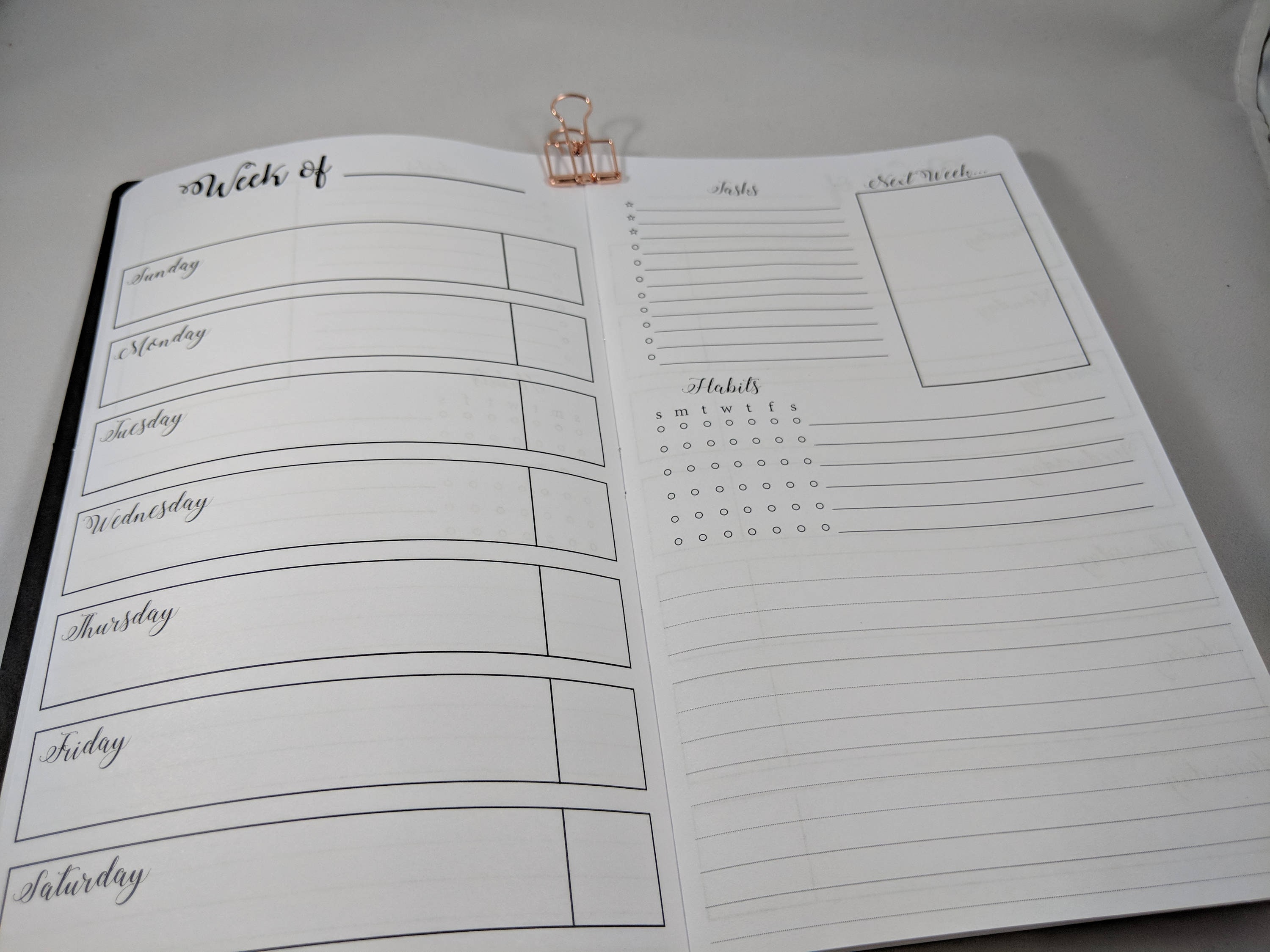 Large Cahier PRINTABLE Digital PDF Perpetual Undated Weekly Planner TN ...