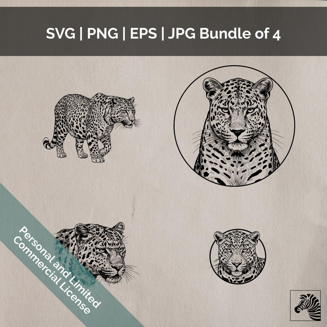 Leopard Animal Print Vector Art Bundle: Laser Engraving, Sublimation ...