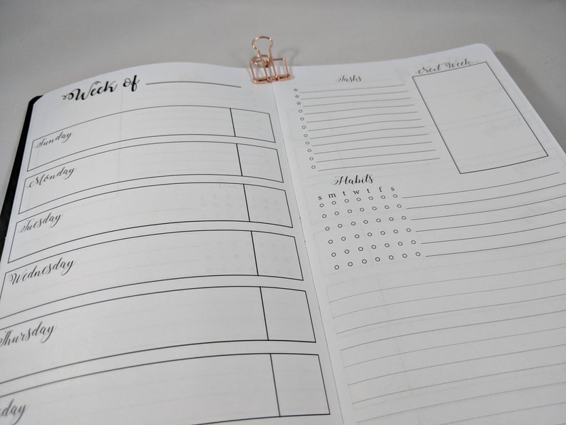 Standard PRINTABLE Digital PDF Perpetual Undated Weekly Planner TN ...