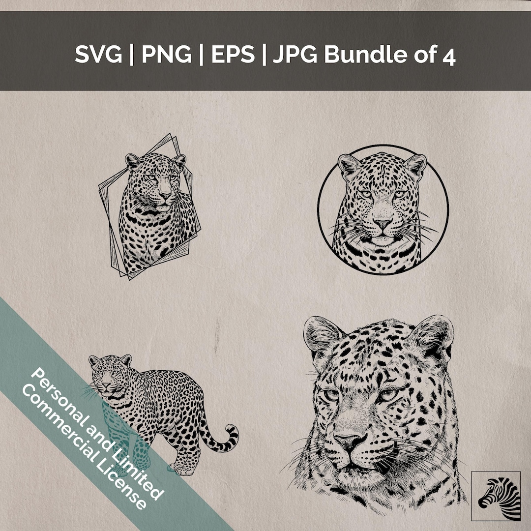 Leopard Animal Cat Design Elements, SVG, PNG, Digital Download for ...