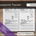 Pocket Field Notes PRINTABLE Digital PDF Headache or Migraine Tracker ...