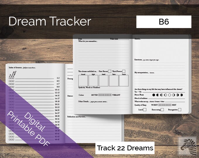 B6 PRINTABLE Digital PDF Dream Tracker TN Insert - Etsy