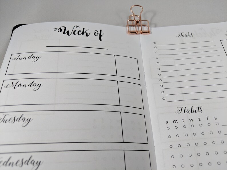 Standard PRINTABLE Digital PDF Perpetual Undated Weekly Planner TN ...