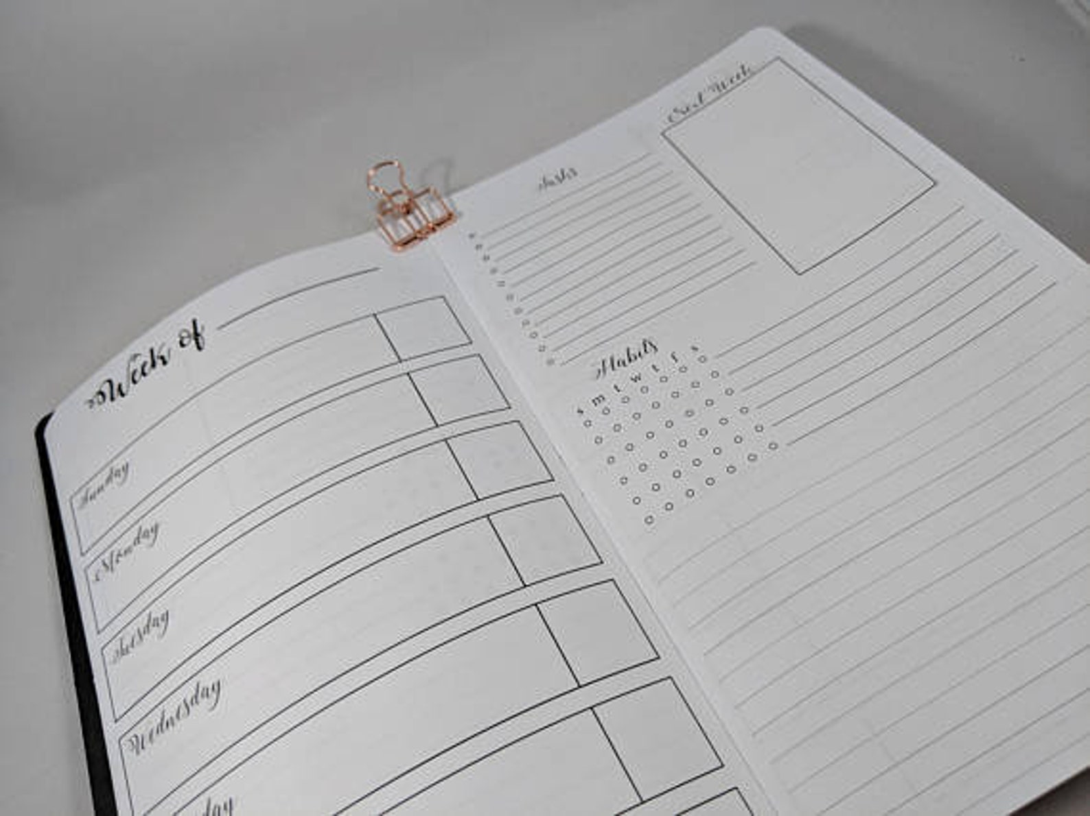 Large Cahier PRINTABLE Digital PDF Perpetual Undated Weekly Planner TN ...