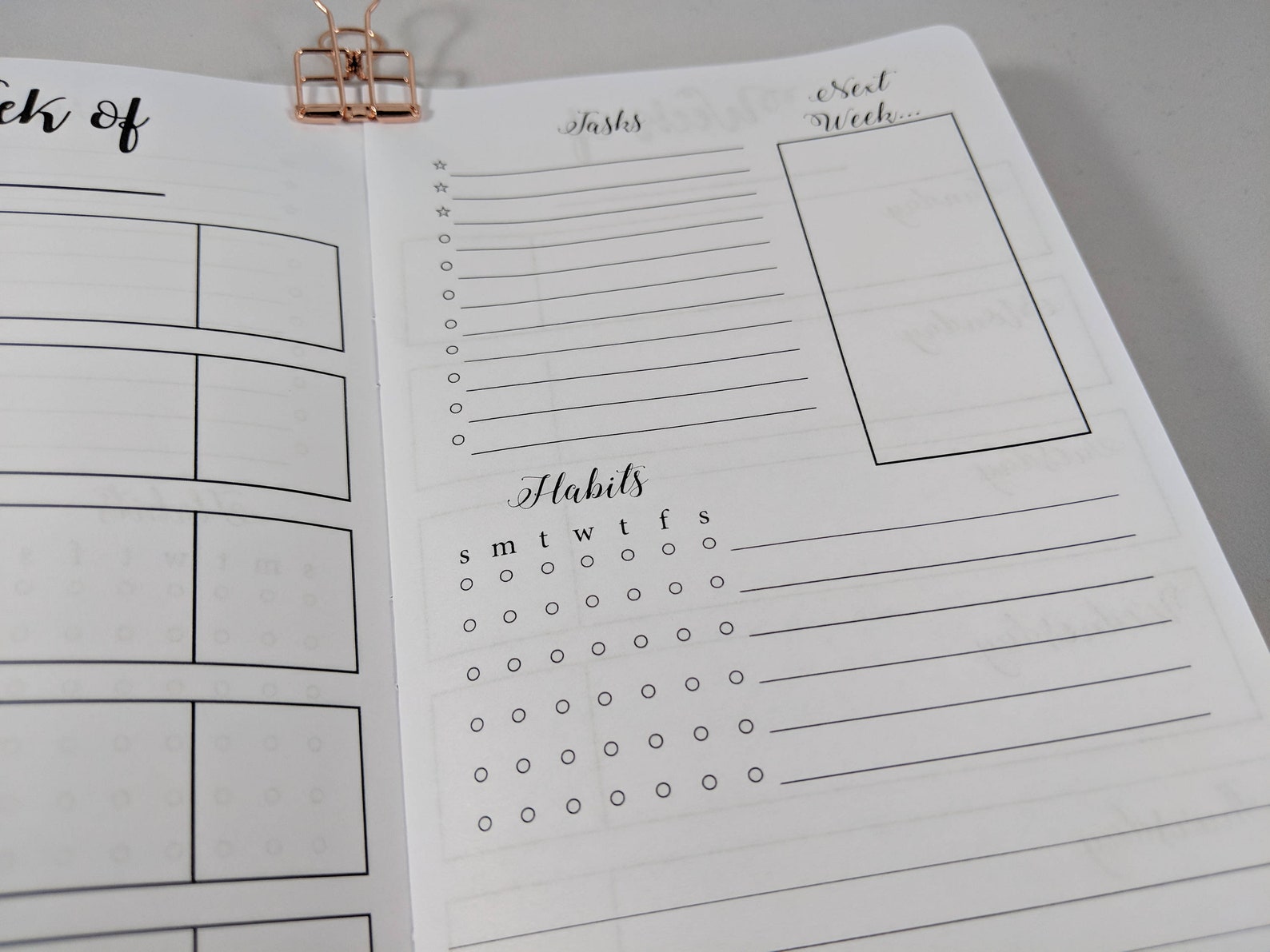 Standard PRINTABLE Digital PDF Perpetual Undated Weekly Planner TN ...