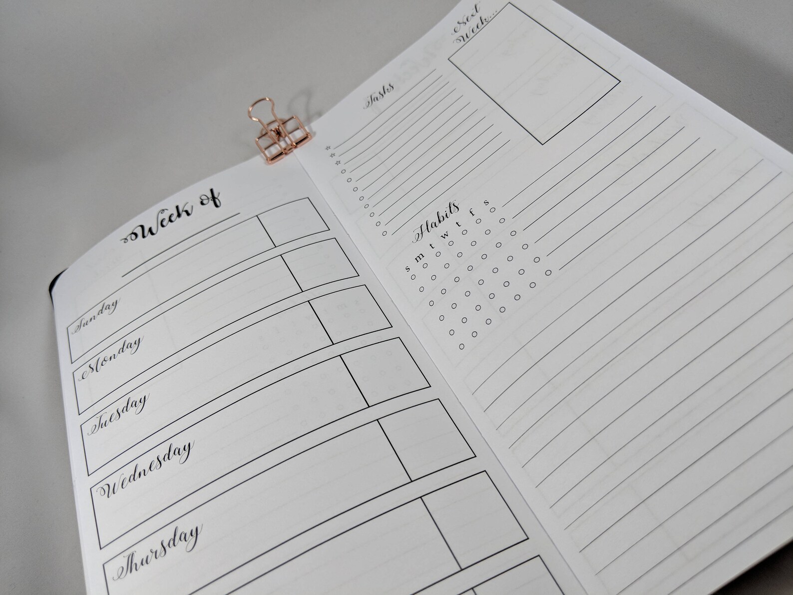 Standard PRINTABLE Digital PDF Perpetual Undated Weekly Planner TN ...