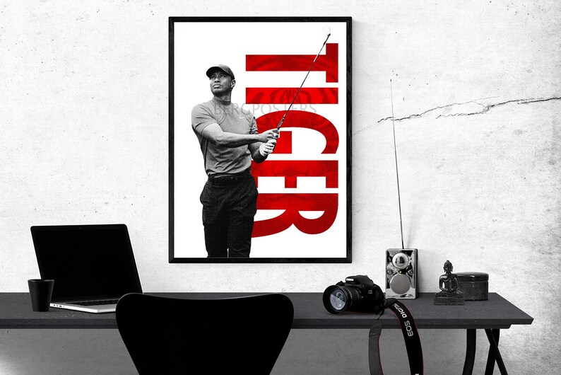 DIGITAL DOWNLOAD Tiger Woods Poster Design Golf Wall Art Downloadable ...