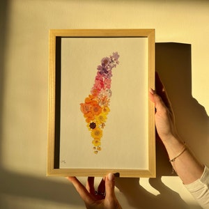 Floral Map of Israel, Art Print, Jewish Art, Wall Art, Dried Flowers ...