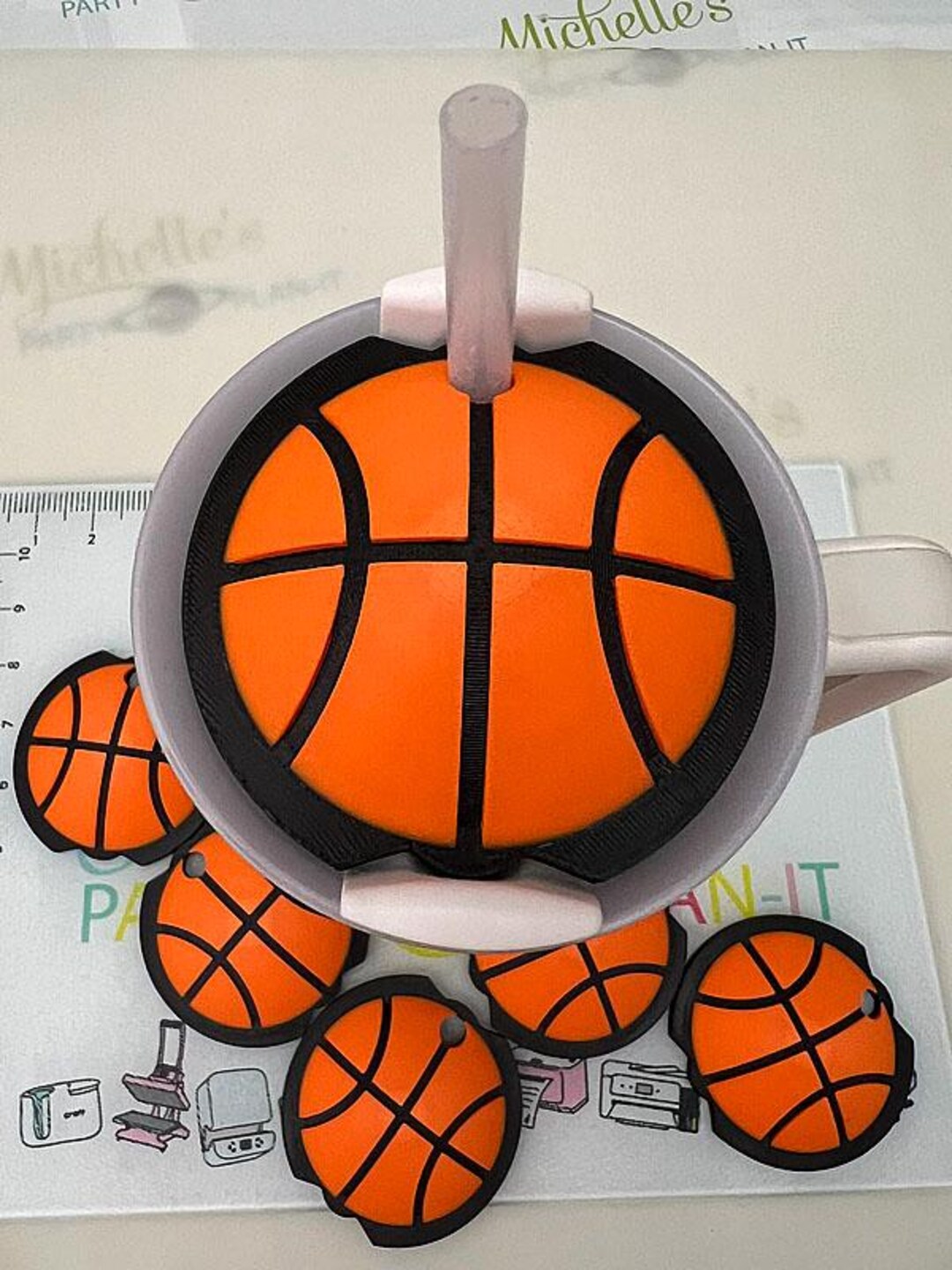 Basketball Tumbler Topper - Sport Drinkware Decor for Stanley (40oz ...