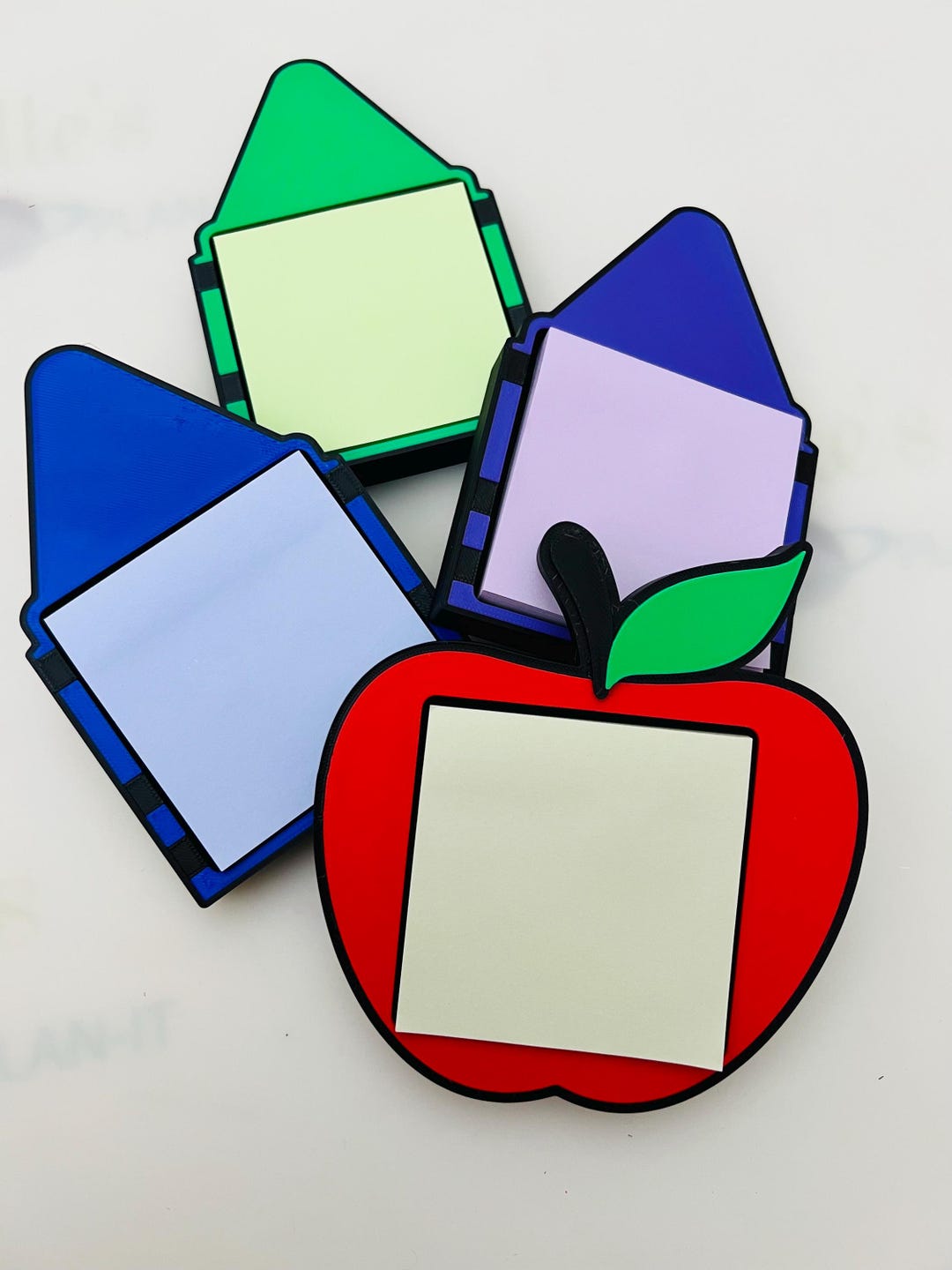 Apple or Crayon Sticky Note Holder: Teacher Desk Decor - Etsy