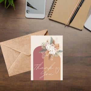Boho Thank You Card - Etsy