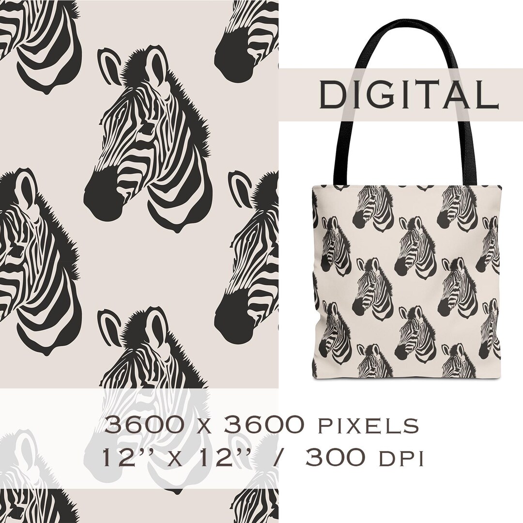 Zebra Seamless Pattern Digital Download Hand Drawn PNG Animal Print ...